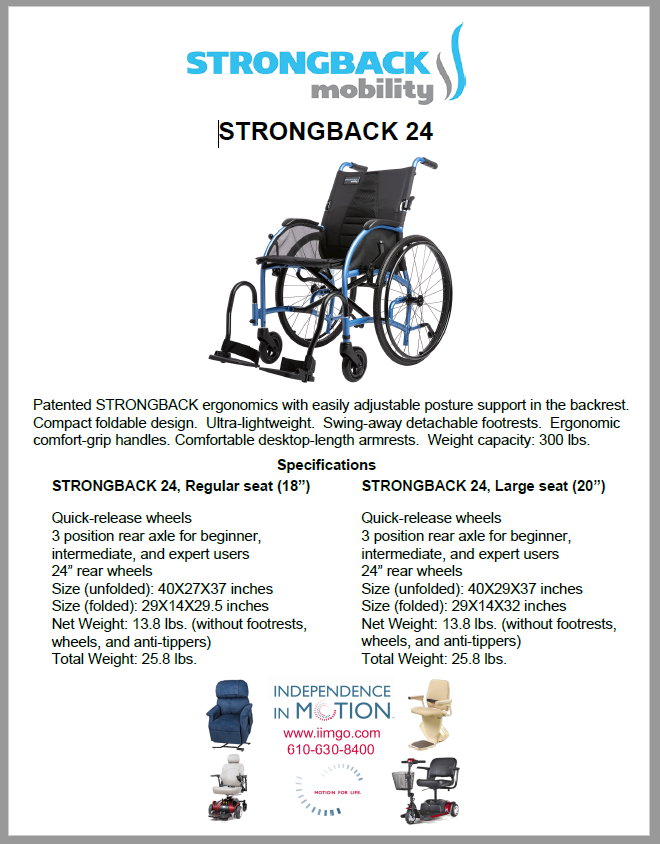Strongback Wheelchair - Independence In Motion