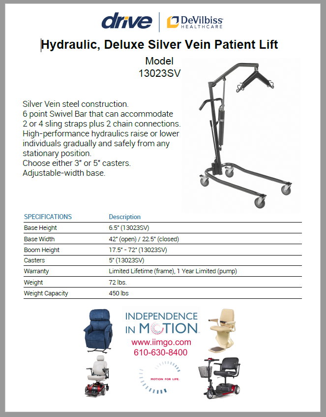Hydraulic Patient Lift - Independence In Motion